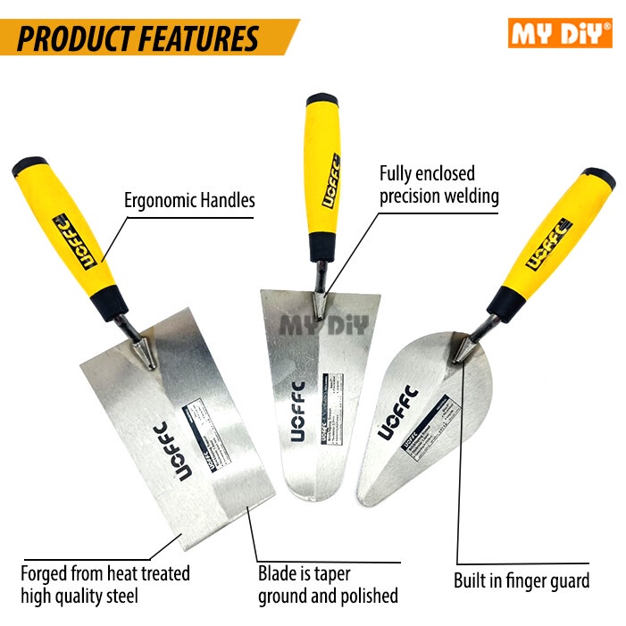 MYDIYHOMEDEPOT - UOFFC 7 inch Bricklaying Trowel Plastic Handle 1.2mm ...
