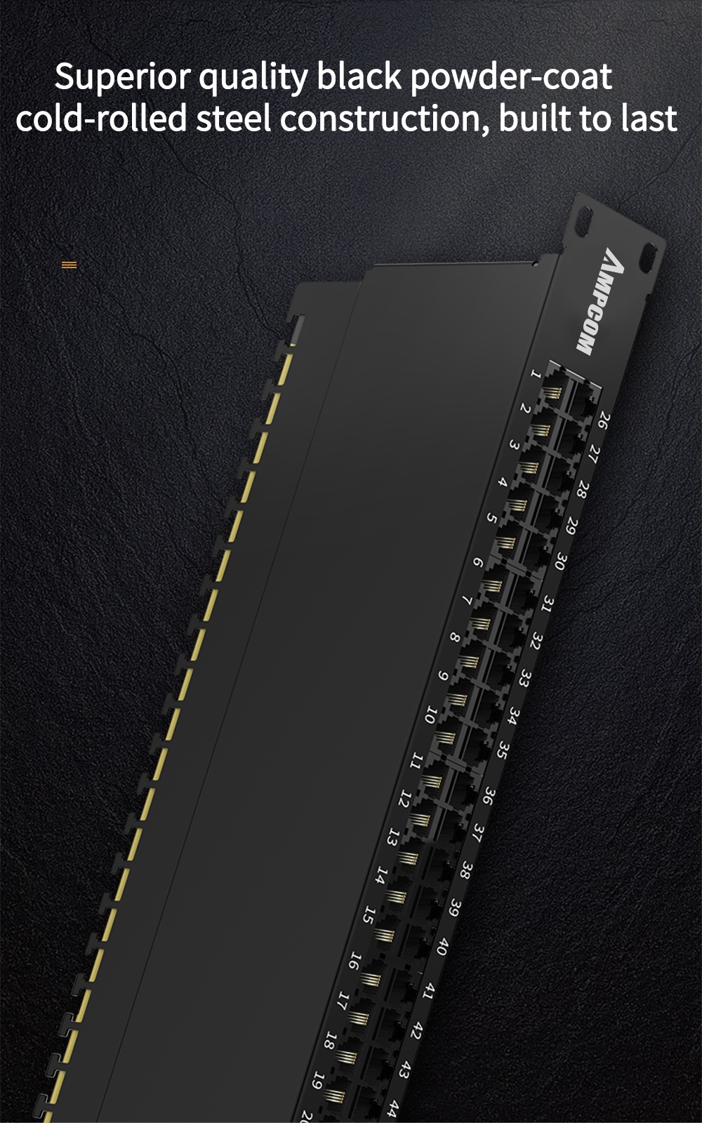 AMPCOM Telephone Gold-Plated Voice Patch Panel Rack 50U RJ11 RJ45 8P4C ...