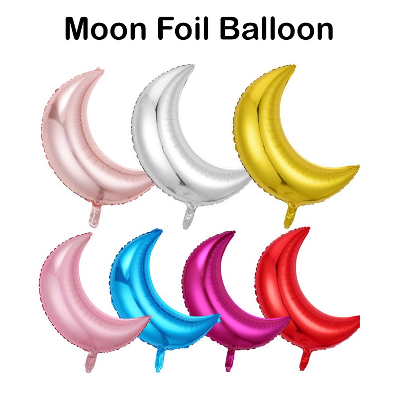 10/18/28 Inch Moon Foil Balloons Shape 4D Birthday Balloon Party Helium ...