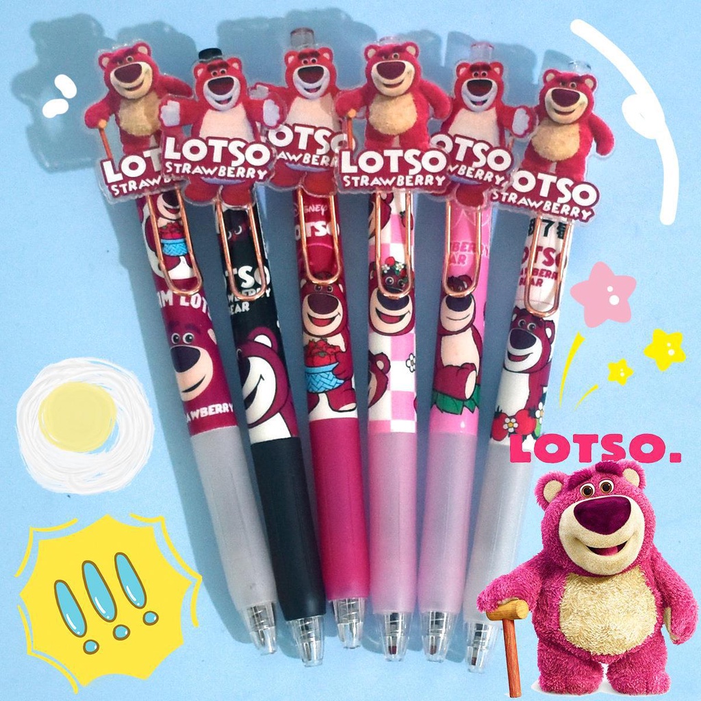 1 PCS Toy Story Lotso Pen Cute Pink Strawberry Bear Gel Pen Black Ink ...