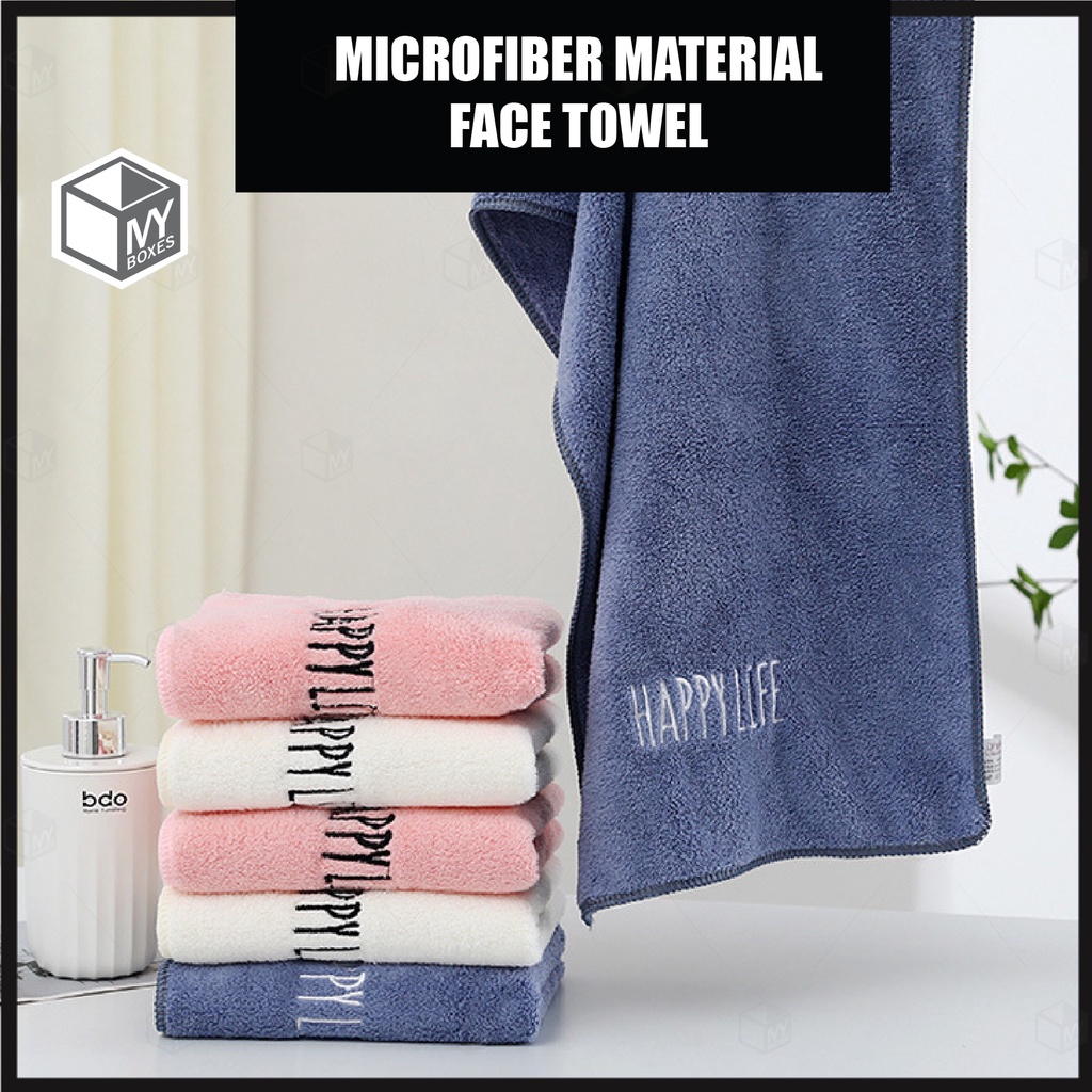 MYB Happy Life Face Hand Towels 70 x 30cm 3 Colours Tuala Muka Door ...
