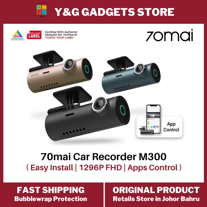 70mai M300 Car Recorder Dash Cam 1296P 140 FOV WDR App Control Parking ...