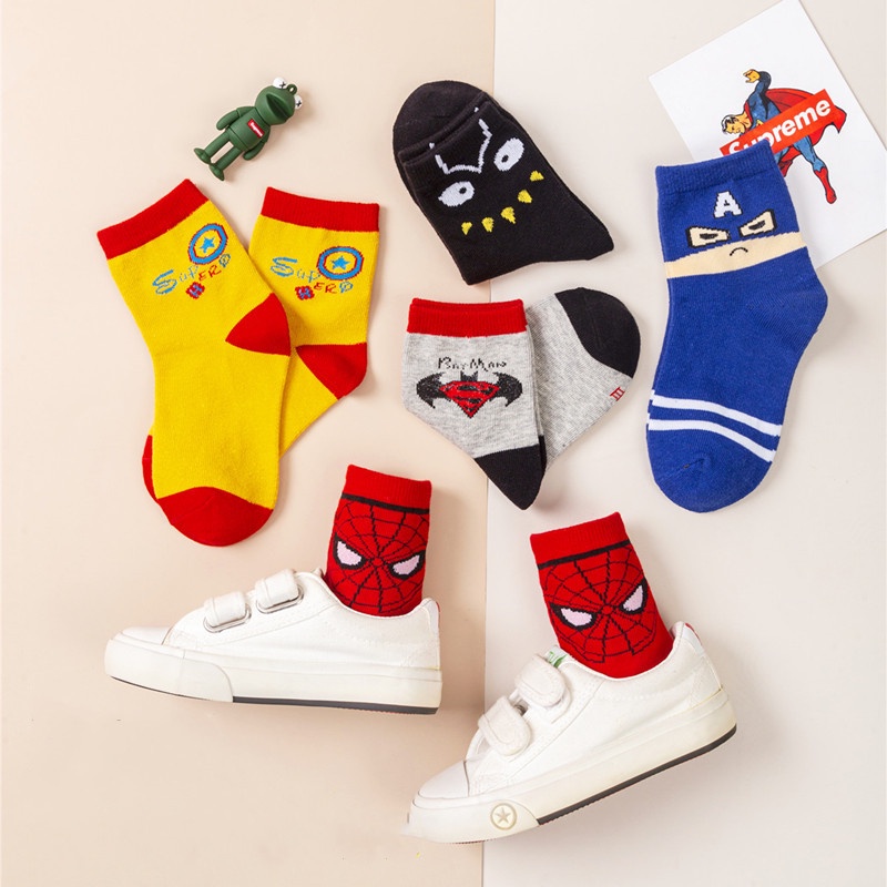 5 Pairs 1-8 Years Boy Kids Sock Sets Toddler Baby Socks Cotton Sport ...