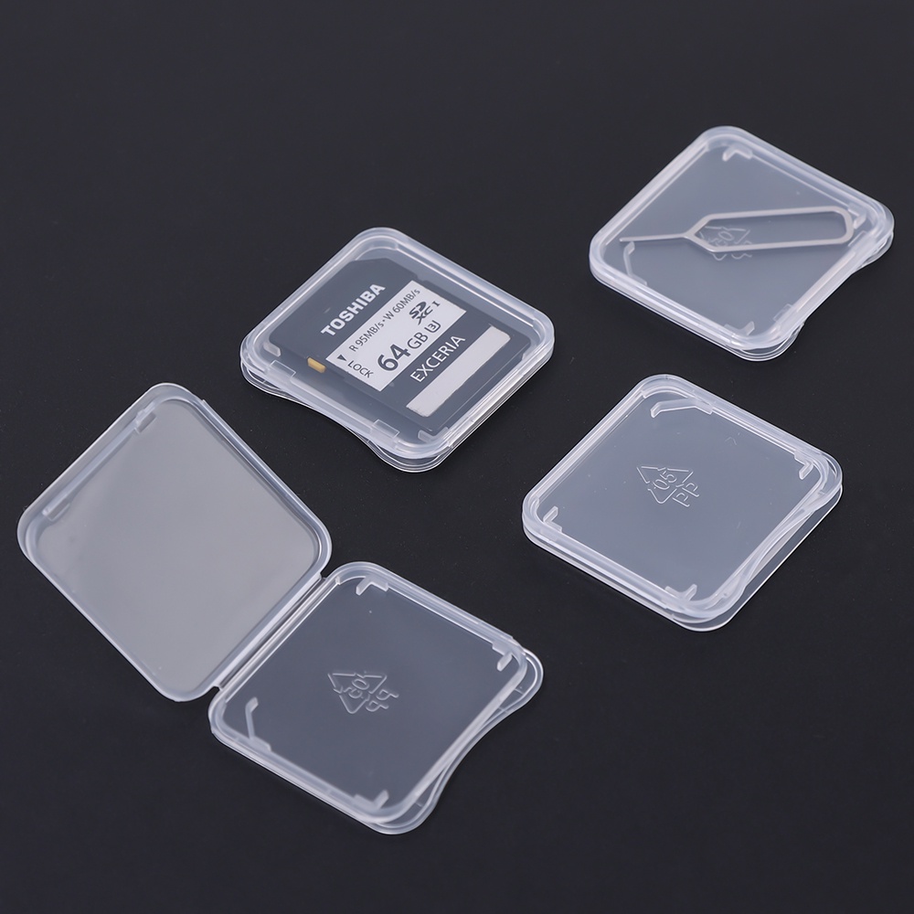Standard SD SDHC Memory Card Holder Box 10pcs/lot Transparent SD Memory ...