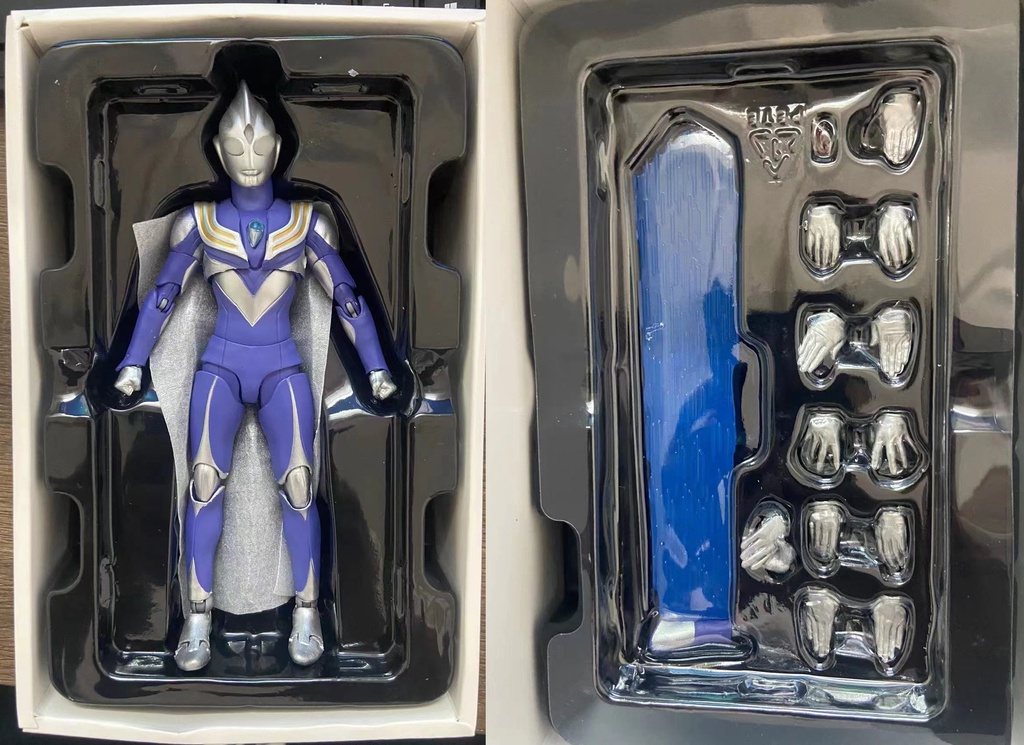 Ultraman Tiga SHF hand-made Tiga real bone carving dark tornado burst ...