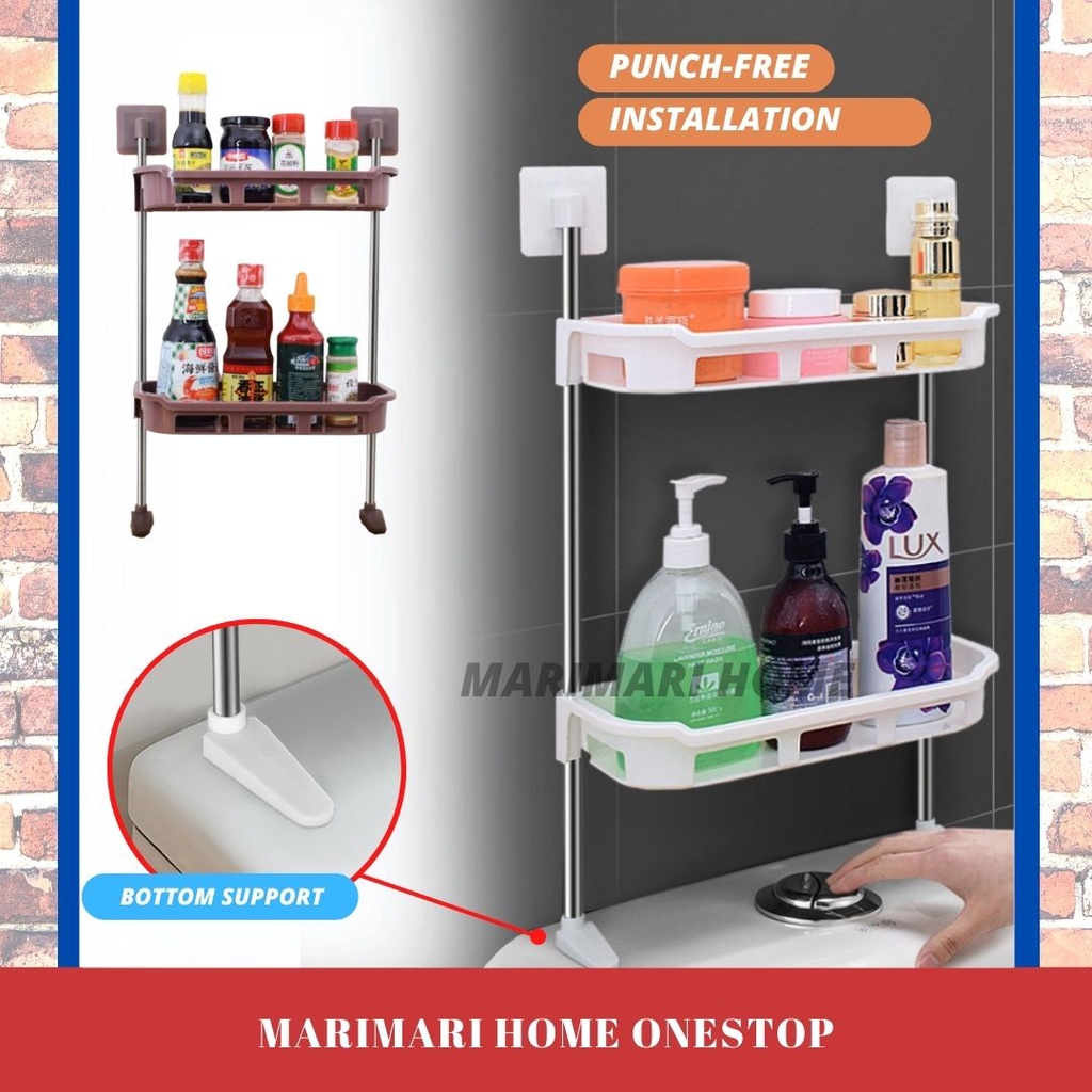 Bathroom Rack Shampoo Holder Wall Mounted Shelf Toiletries Rack Toilet ...