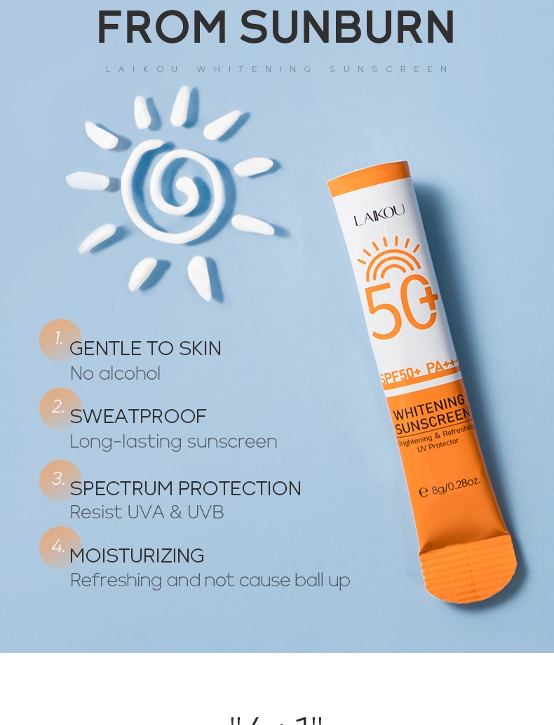 LAIKOU SPF50+ PA+++ Whitening Sunscreen Brightening Refreshing UV ...