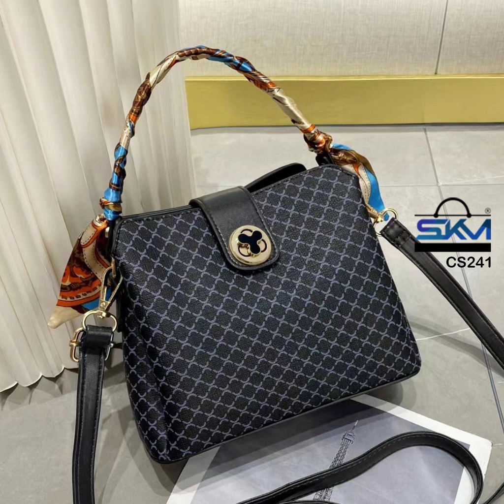 SKM Women Bag Luxury Casual Shoulder Sling Bag with Twilly Scarf CS241 | Shopee Malaysia