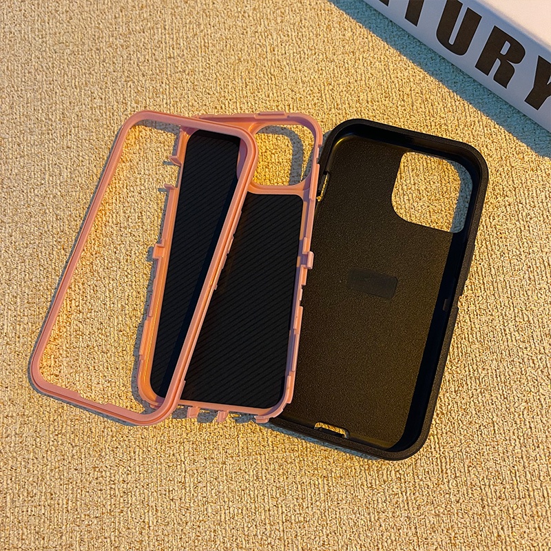 Casing iPhone 14 Military Super Shockproof Tebal 3 in 1 Black Casing iP ...