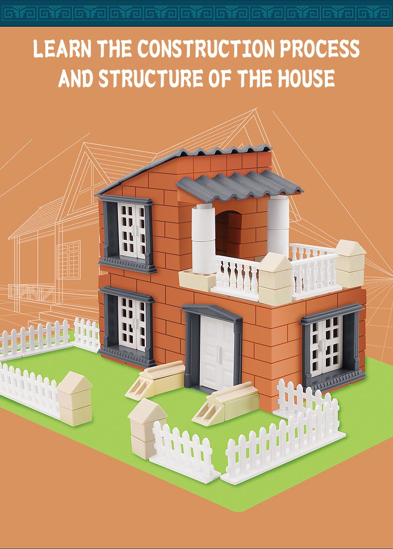 House toy DIY Dollhouse Building Model brain game Simulation Cement ...