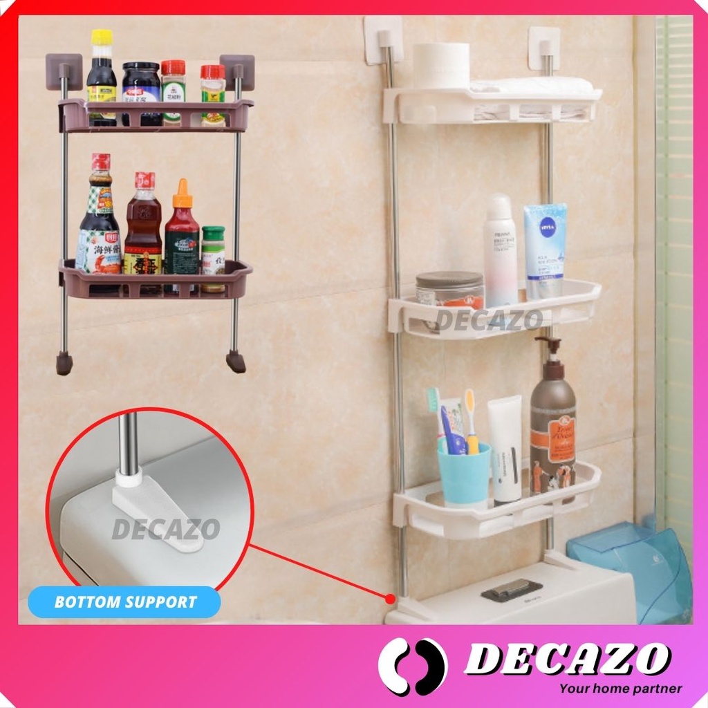 Rak Tandas Bathroom Rack Shampoo Holder Wall Mounted Shelf Toiletries ...
