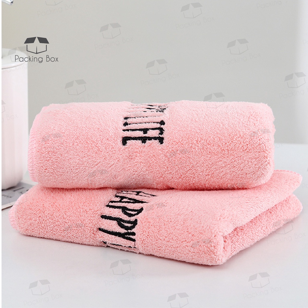 PKB Happy Life Face Hand Towels 70 x 30cm 3 Colours Tuala Muka Door ...