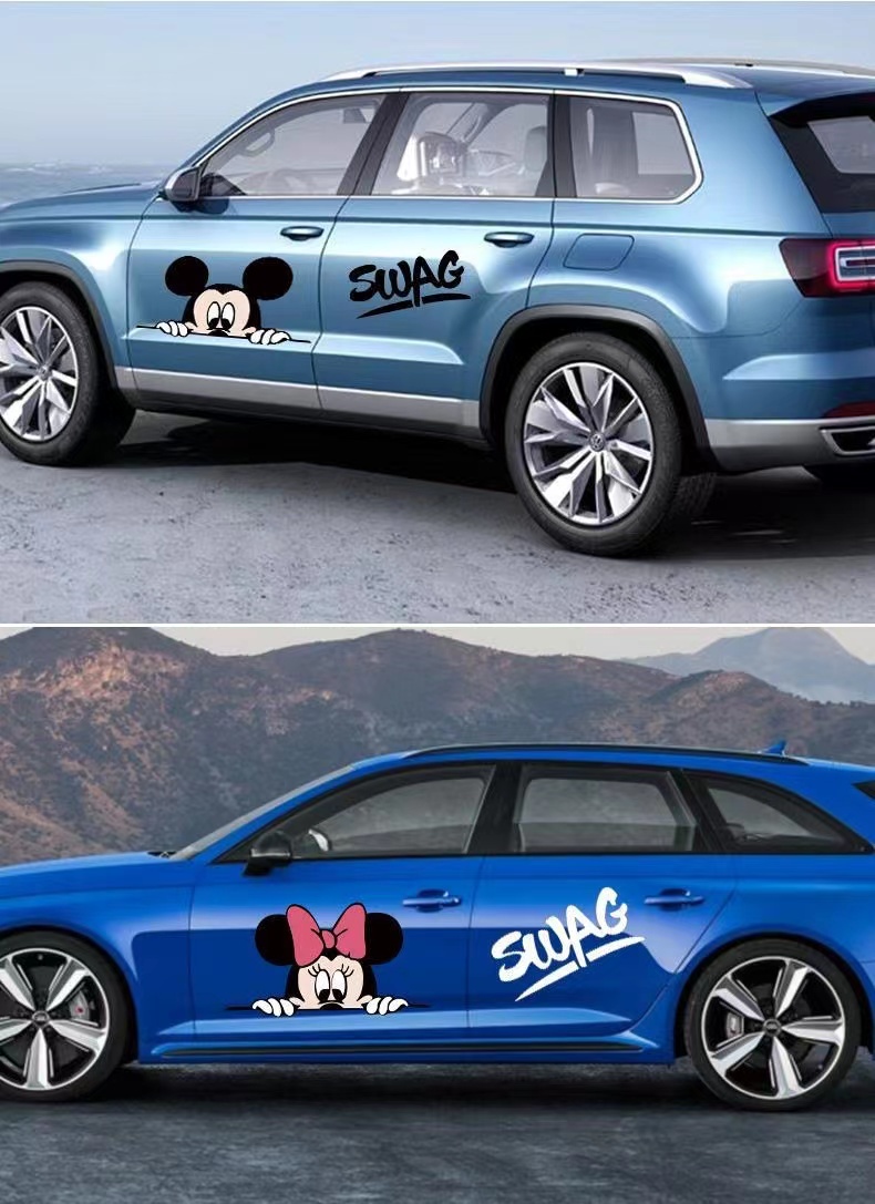 Hl Mickey Mouse Car Sticker Cute Cartoon Sticker Mickey Minnie Door ...