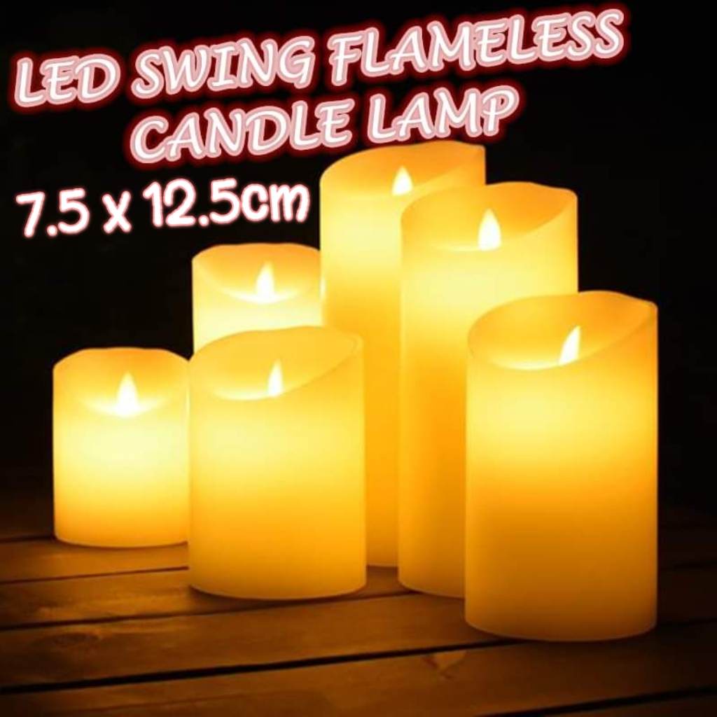 (1 PCS)Swing Flameless LED Candle Electric Lamp Decor Flickering Tea ...