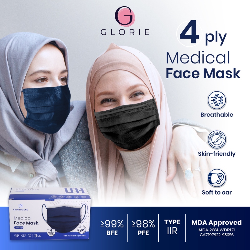 SH Medical Mask Premium 4 Ply (MDA Approved) 50pcs - Sodalite Blue ...