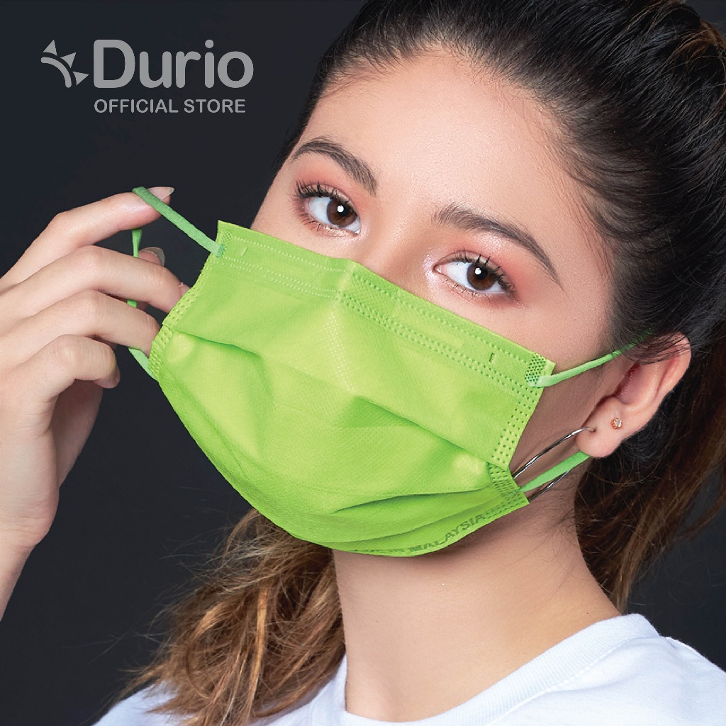[BUNDLE OF 3 BOXES] Durio 545 Trendish Neon 4 Ply Surgical Face Mask ...