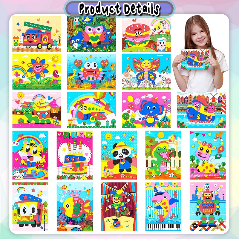 [Little B House] Kid 3D Foam DIY EVA DIY Sticker Art Craft Art Kits ...