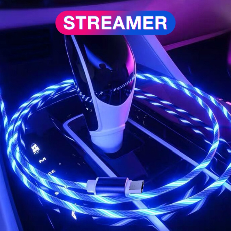 Streamer Light USB Cable LED Flowing Light Fast Charging Cable Car ...