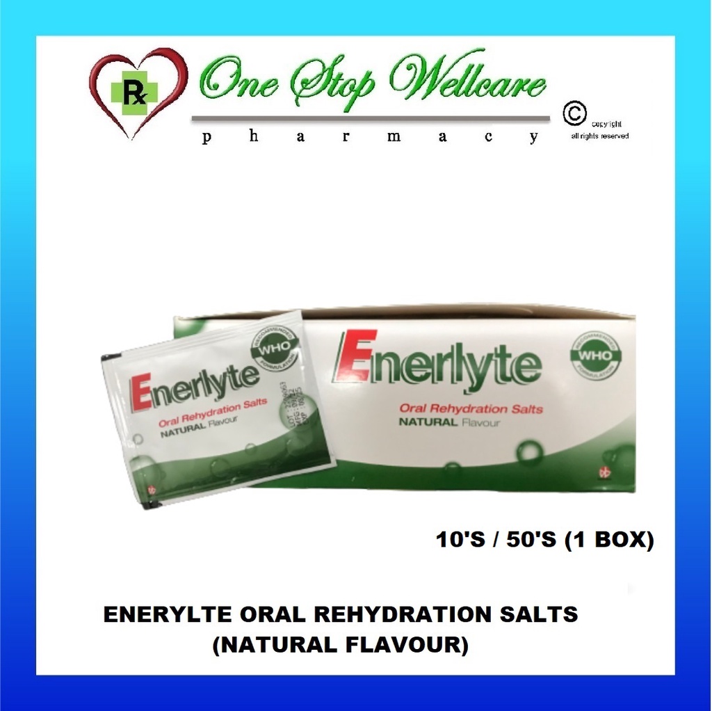ENERLYTE ORAL REHYDRATION SALTS (NATURAL FLAVOUR) 10'S / 100'S (1 BOX ...