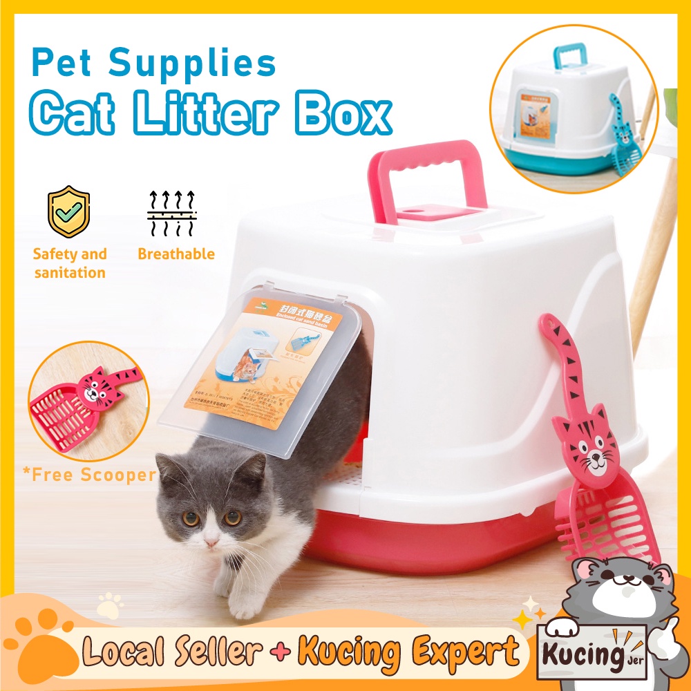 KUCINGJER Malaysia Kotak Sampah Kucing Penutup Besar Bekas Pasir Kucing ... KUCINGJER Malaysia Kotak Sampah Kucing Penutup Besar Bekas Pasir Kucing ...