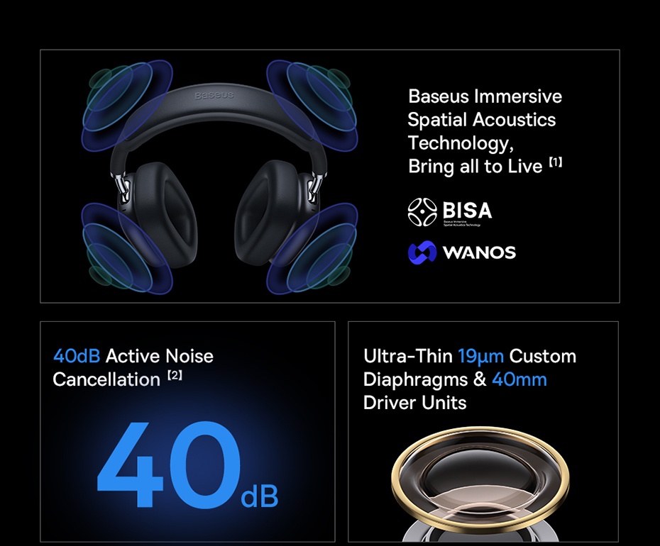 Baseus Bowie H2 ANC Bluetooth 5.2 Wireless Headphone | Shopee Malaysia