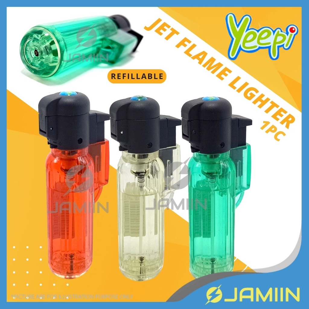 [1 PC] YEEPI Pemetik Api Lighter Refillable Lighter Jet Flame Gas ...