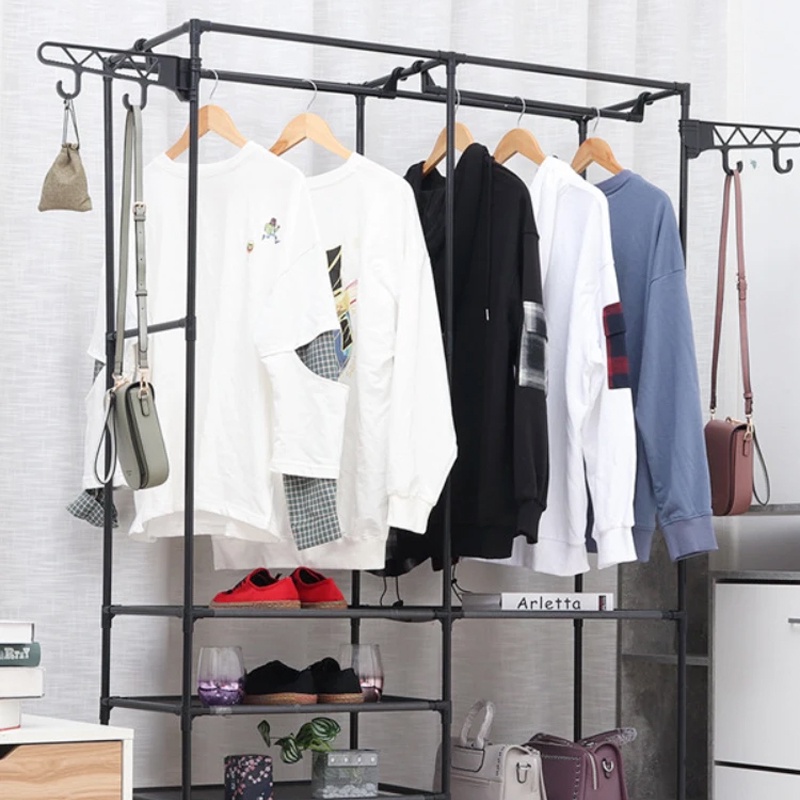 DIY Multifunctional Stainless Steel Wardrobe Multi Layer Hanging ...
