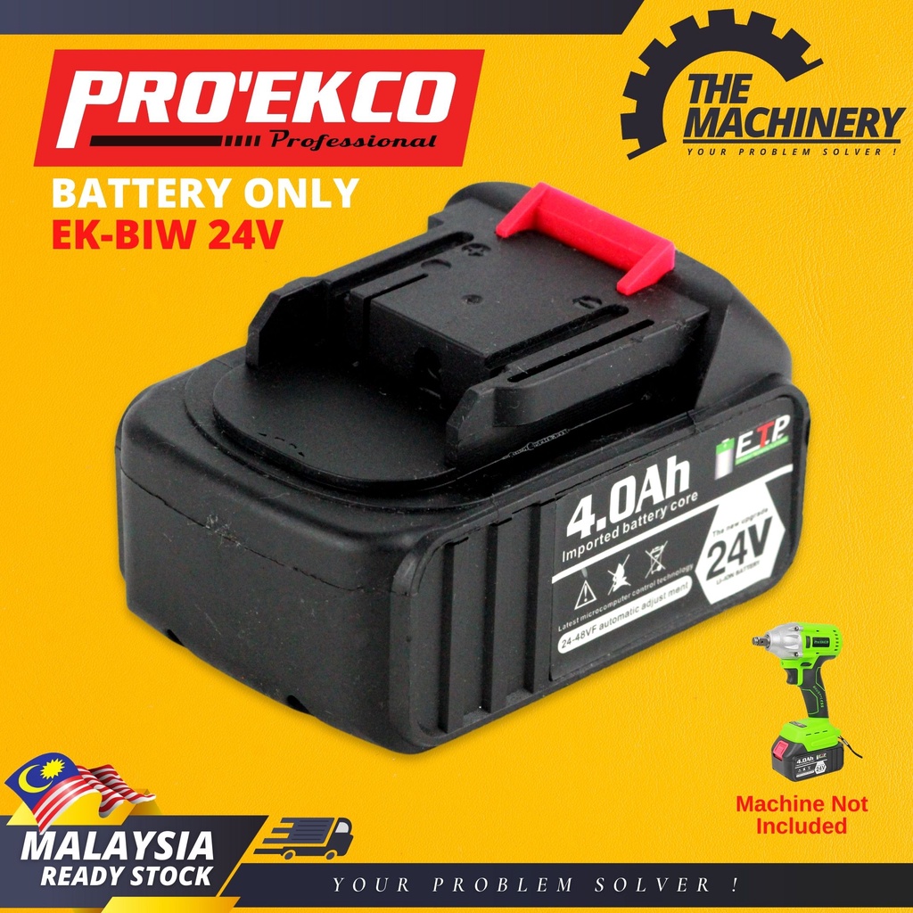 [ BATTERY ONLY ] for PRO' EKCO EK-BIW 24V Brushless Impact Wrench, LED ...