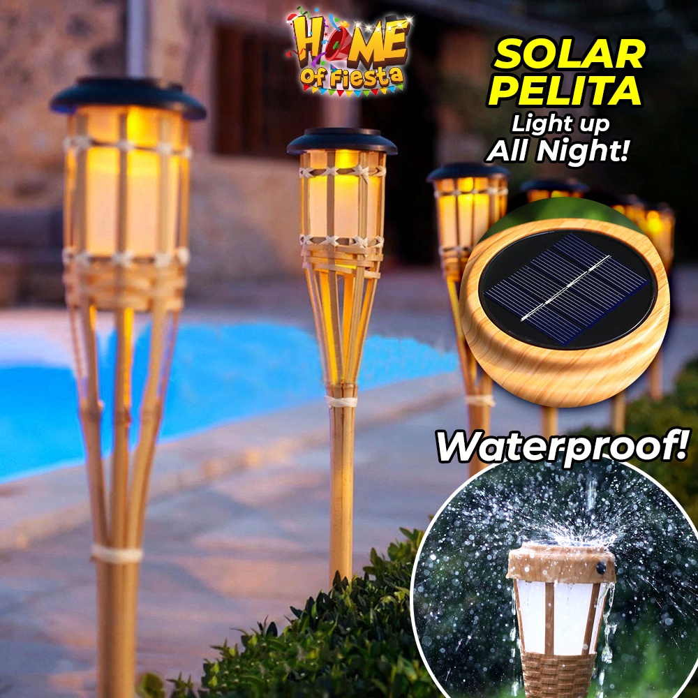 HOFS Pelita Buluh Solar Raya LED Light Bamboo Waterproof Flickering ...