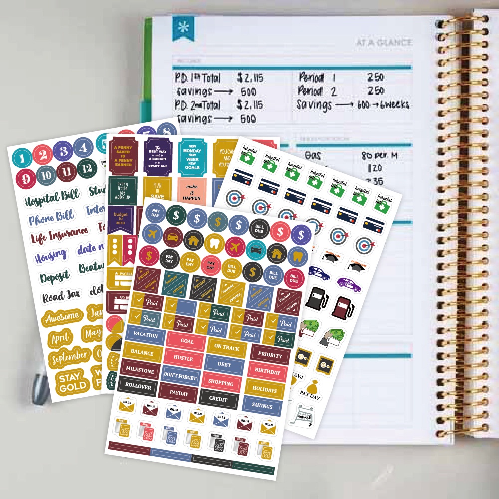 4 Sheets/Set Budget Planner Stickers Diary Note Notepad Student ...
