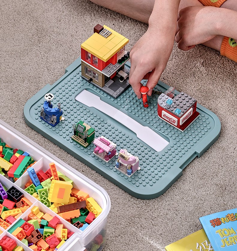 1/2/3 Level Transparent Toy Storage Box With Divider Blocks Kotak ...