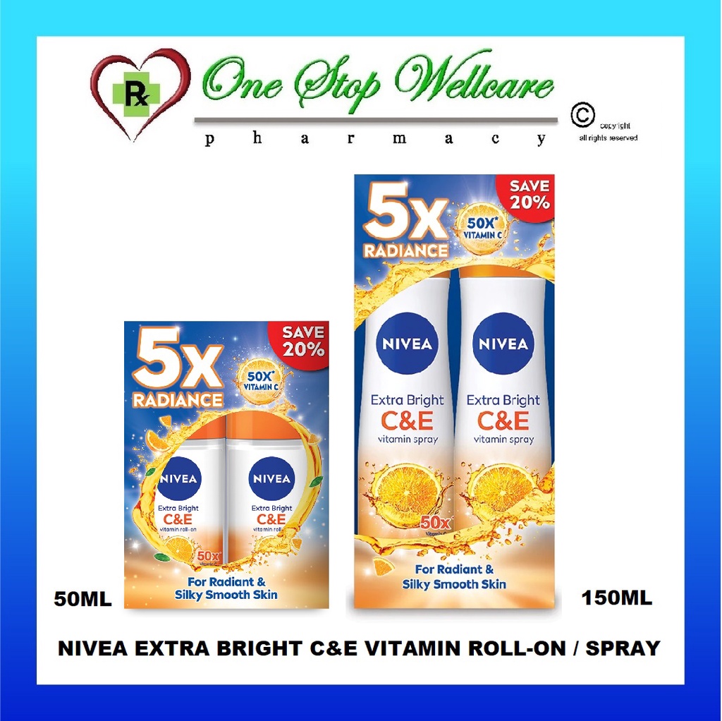 NIVEA EXTRA BRIGHT C&E VITAMIN ROLL-ON (50ML/2X50ML) / SPRAY (150ML ...