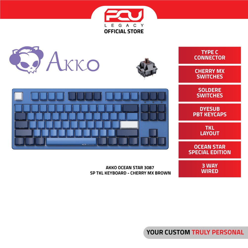 AKKO OCEAN STAR 3087 SP TKL KEYBOARD - CHERRY MX BROWN | Shopee Malaysia