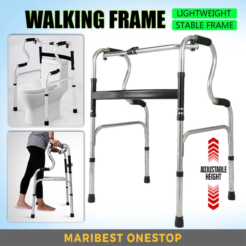 Foldable Walking Frame Tongkat 4 Kaki Bantu Jalan Crutches Walking Cane ...