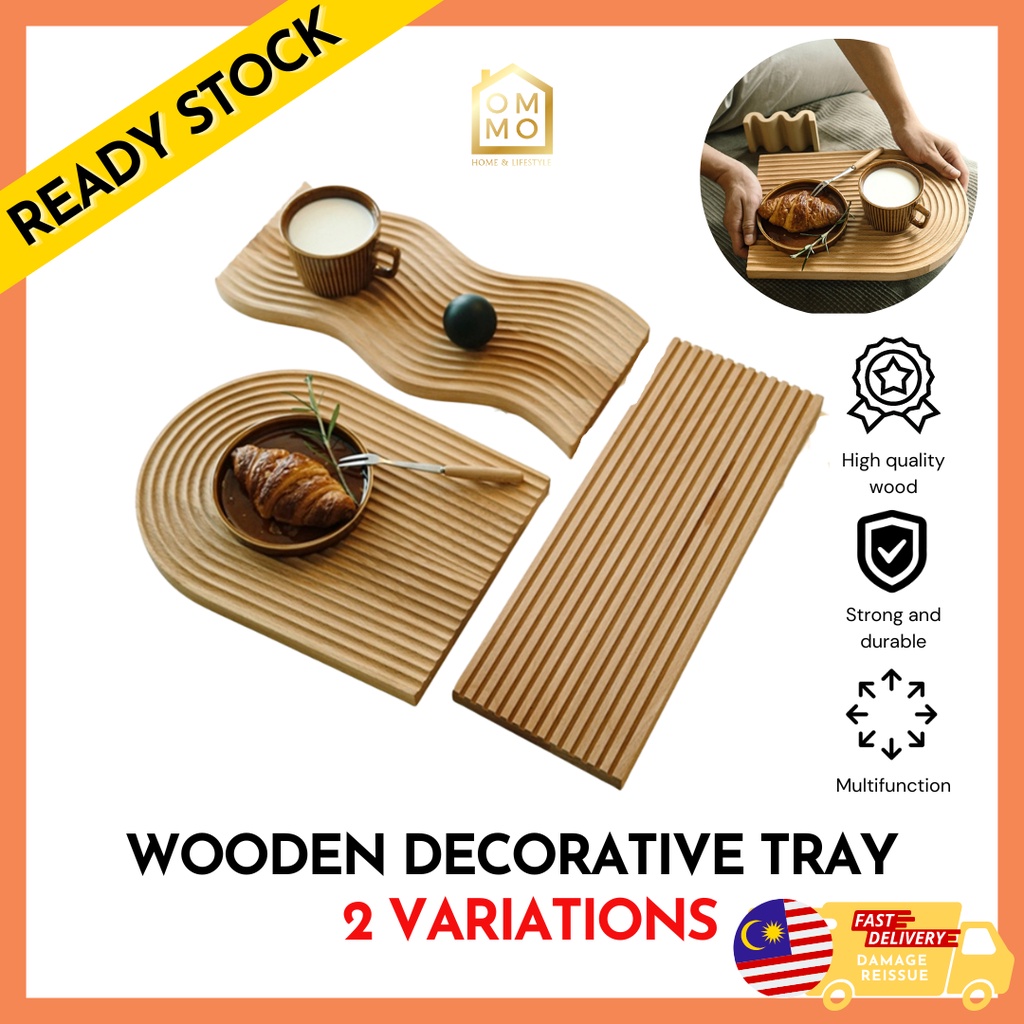 Wooden Wave Decorative Tray | Shopee Malaysia