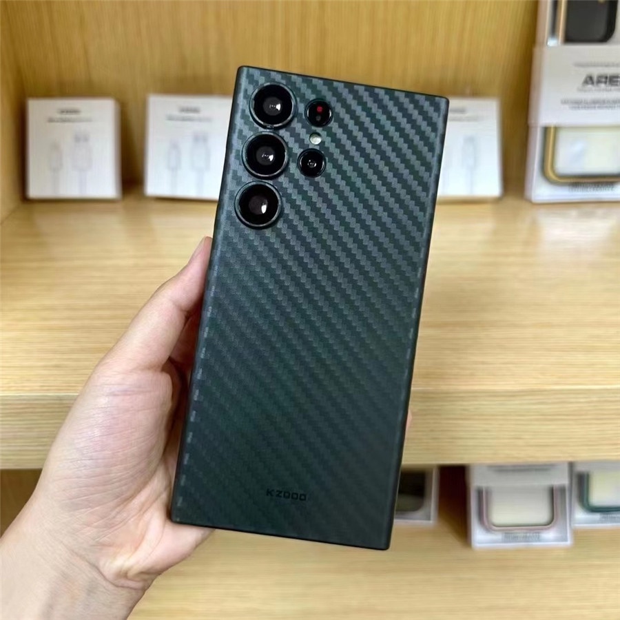 KDOO Ultra Thin & Slim Carbon Fiber Frosted PP Case For Samsung S25 Ultra S24 Ultra S24+ Galaxy ...