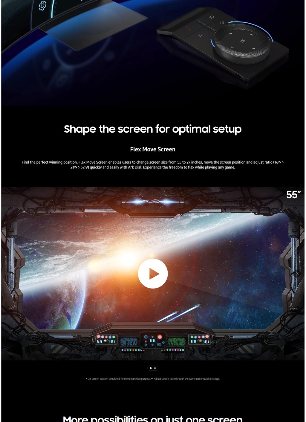 SAMSUNG ODYSSEY ARK G97 55" 4K CURVED GAMING MONITOR (3 Years Warranty ...
