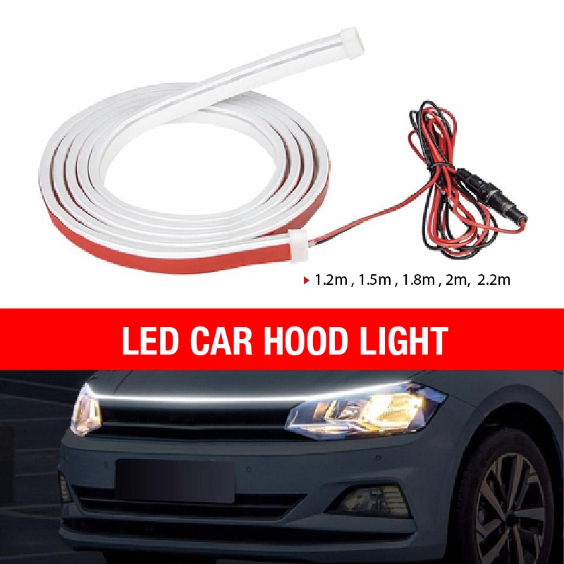 LED Daytime Running Light Tube Strip Ultra Thin Car Hood White Light ...