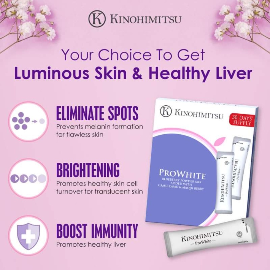Glutathione Kinohimitsu ProWhite skin-brightening, liver-healthy drink ...