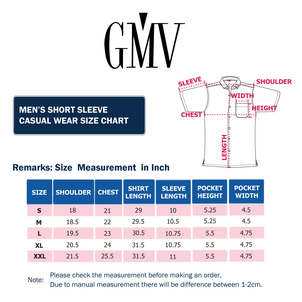GMV Men's Short Sleeve Shirt- GM42204B222 | Shopee Malaysia
