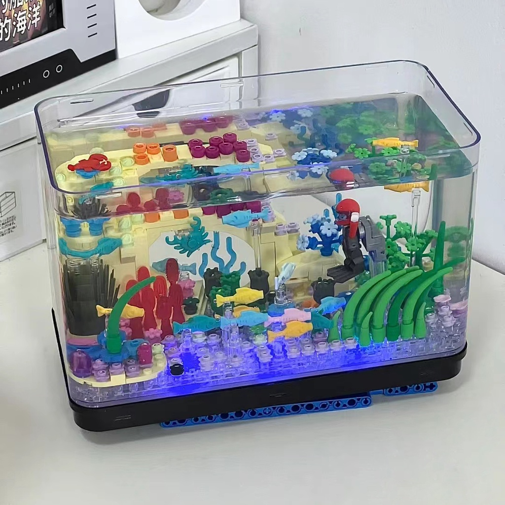 Building blocks oceanarium fish tank lighting version of the model ...