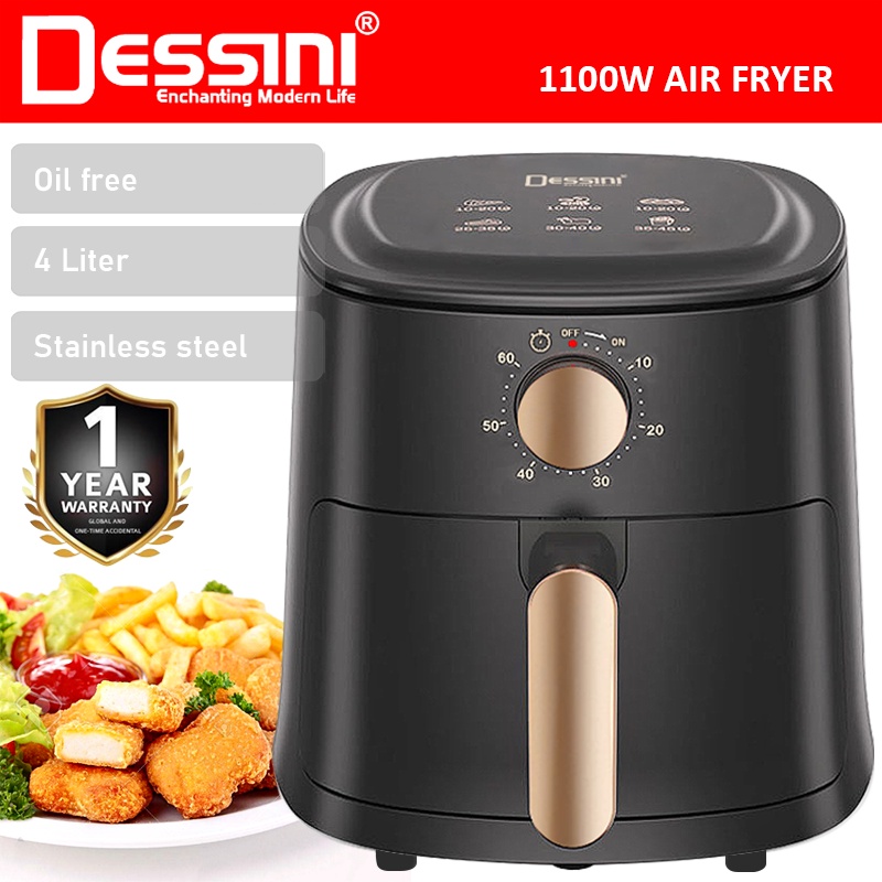 DESSINI ITALY AF-40 Electric Oven Convection Air Fryer Toaster Timer ...