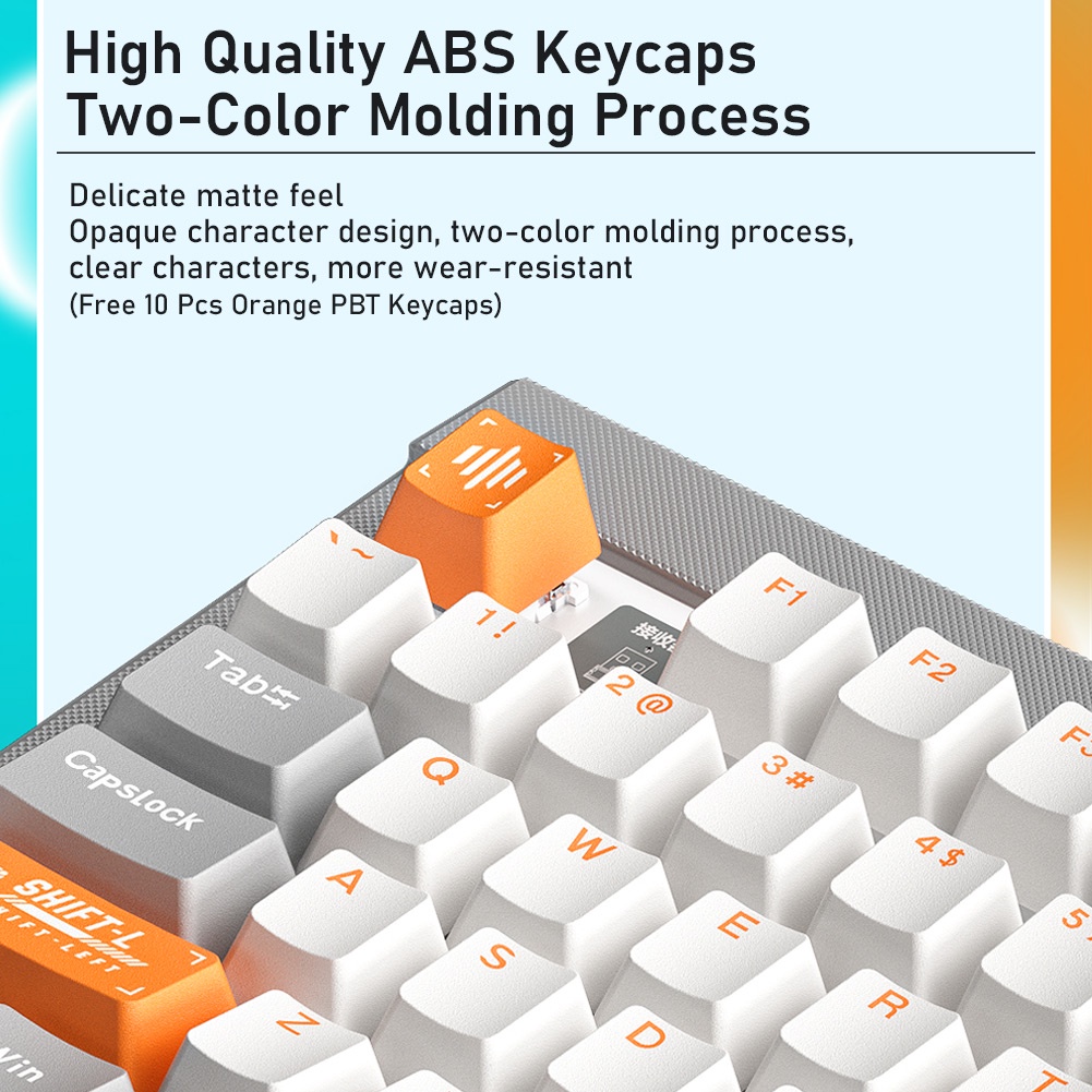 AULA F3050 Wireless Mechanical Keyboard Hot-swappable Keyboard LED Light 2.4g Wired Dual Mode ...