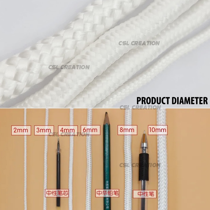 White Braided Nylon Polyester Rope Nylon Rope Tali Putih Nylon All ...