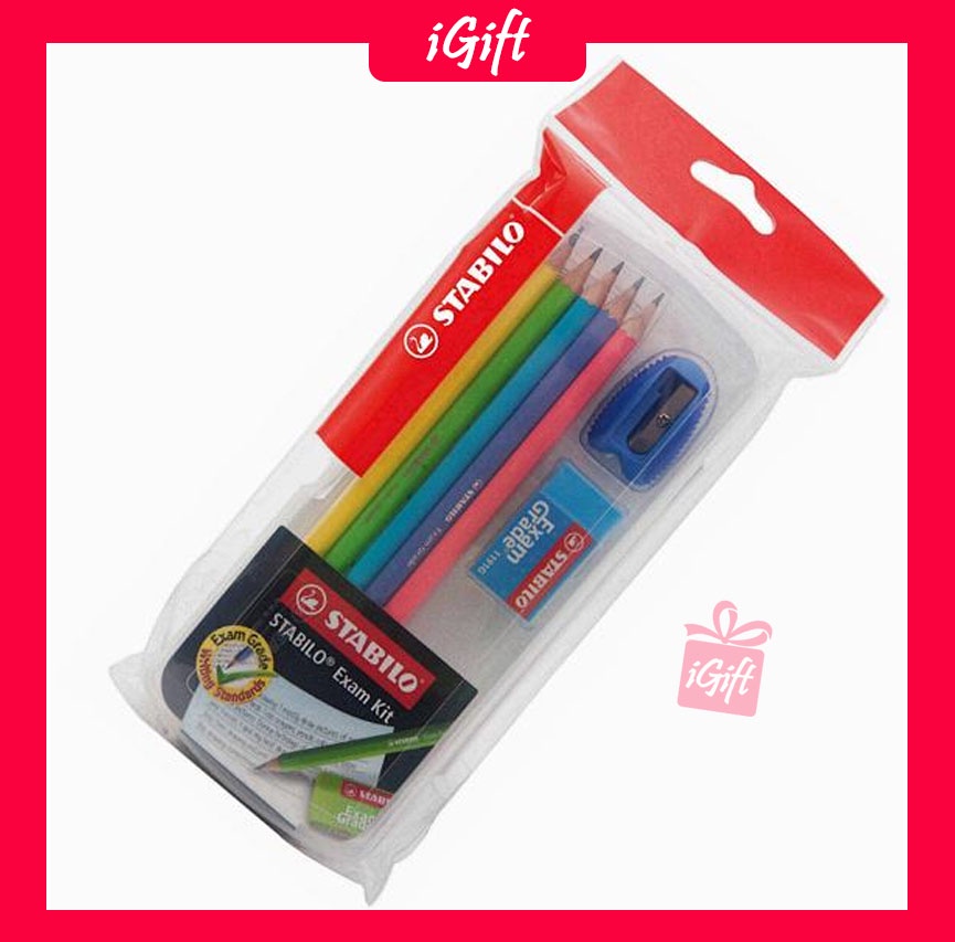 Stabilo Stationery Exam Kit Set/Set Alat Tulis Exam Kit Clear Box ...