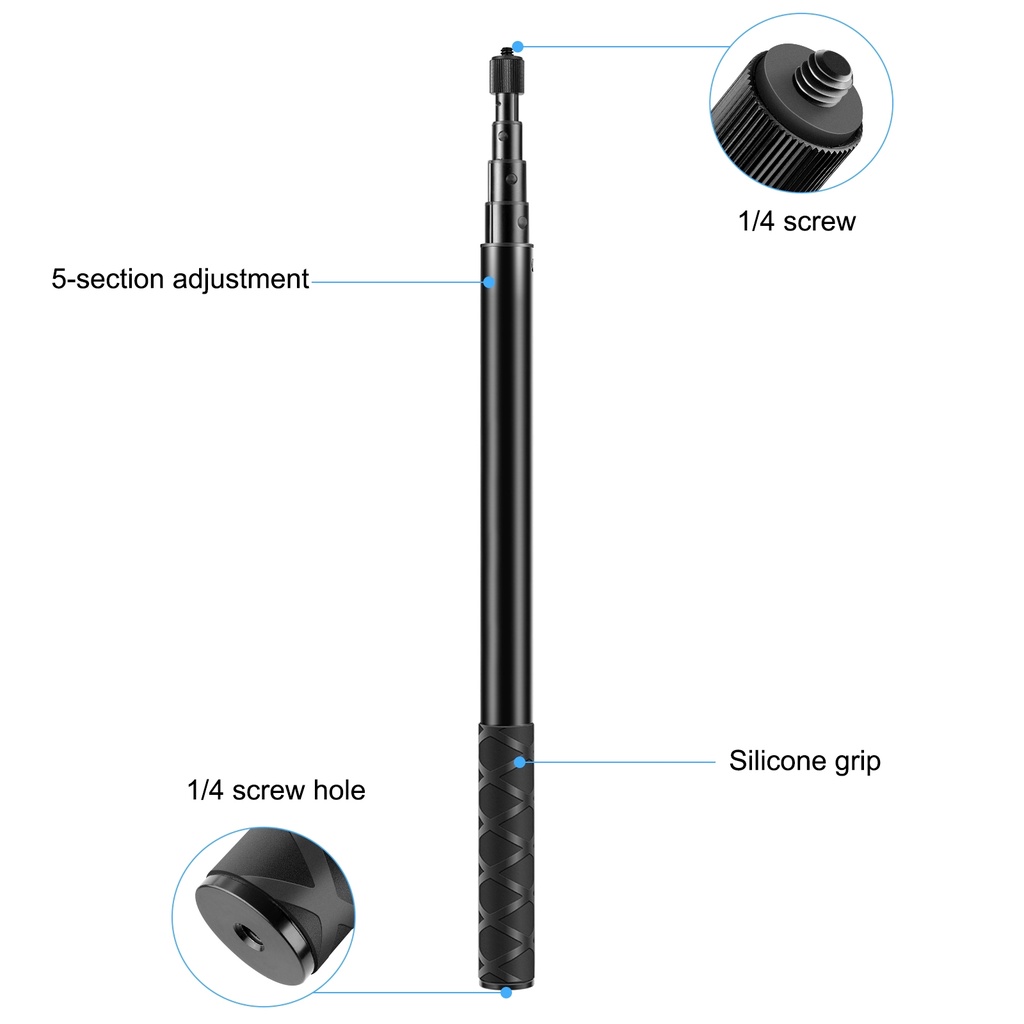 1.5 Meter/2 Meter/3 Meter Super Long Invisible Selfie Stick Monopod ...