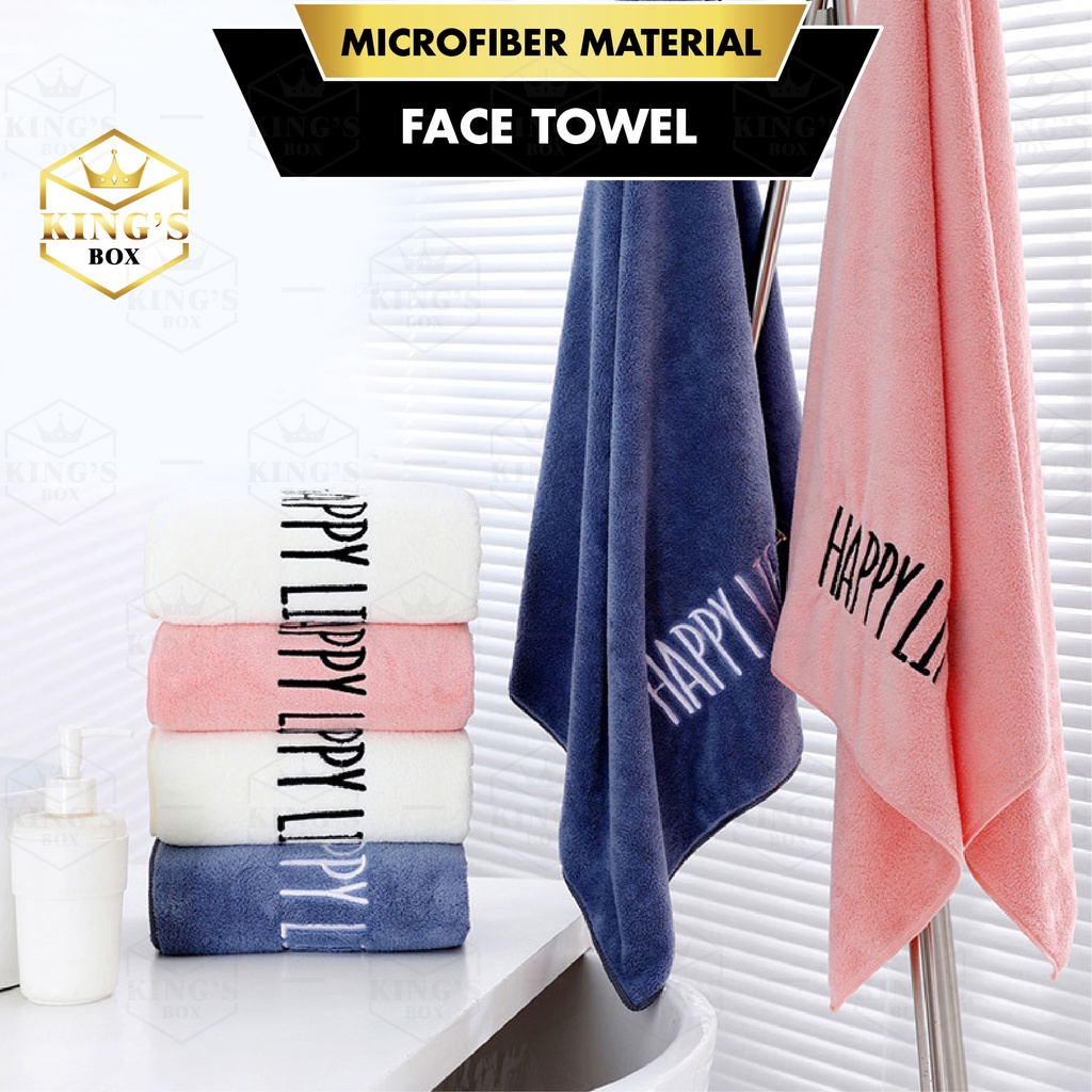 KGB Happy Life Face Hand Towels 70 x 30cm 3 Colours Tuala Muka Door ...