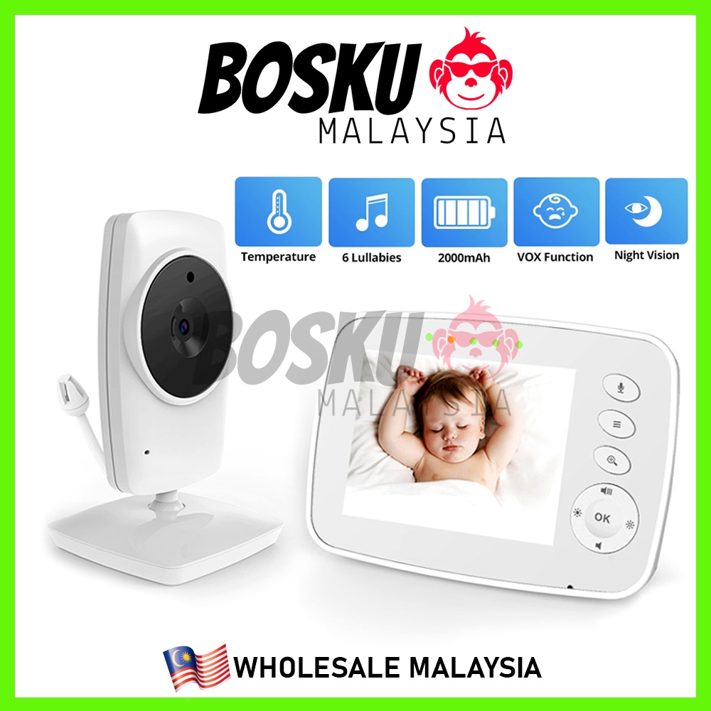 BOSKU Wireless Rechargeable Baby Monitor SM32 VB601 Video Audio Baby ...