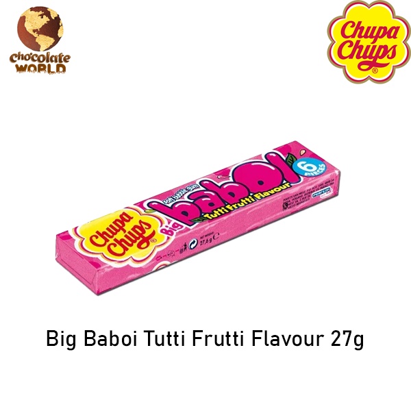 Chupa Chups Big Baboi Soft Bubble Gum Tutti Frutti Flavour 27g | Shopee ...