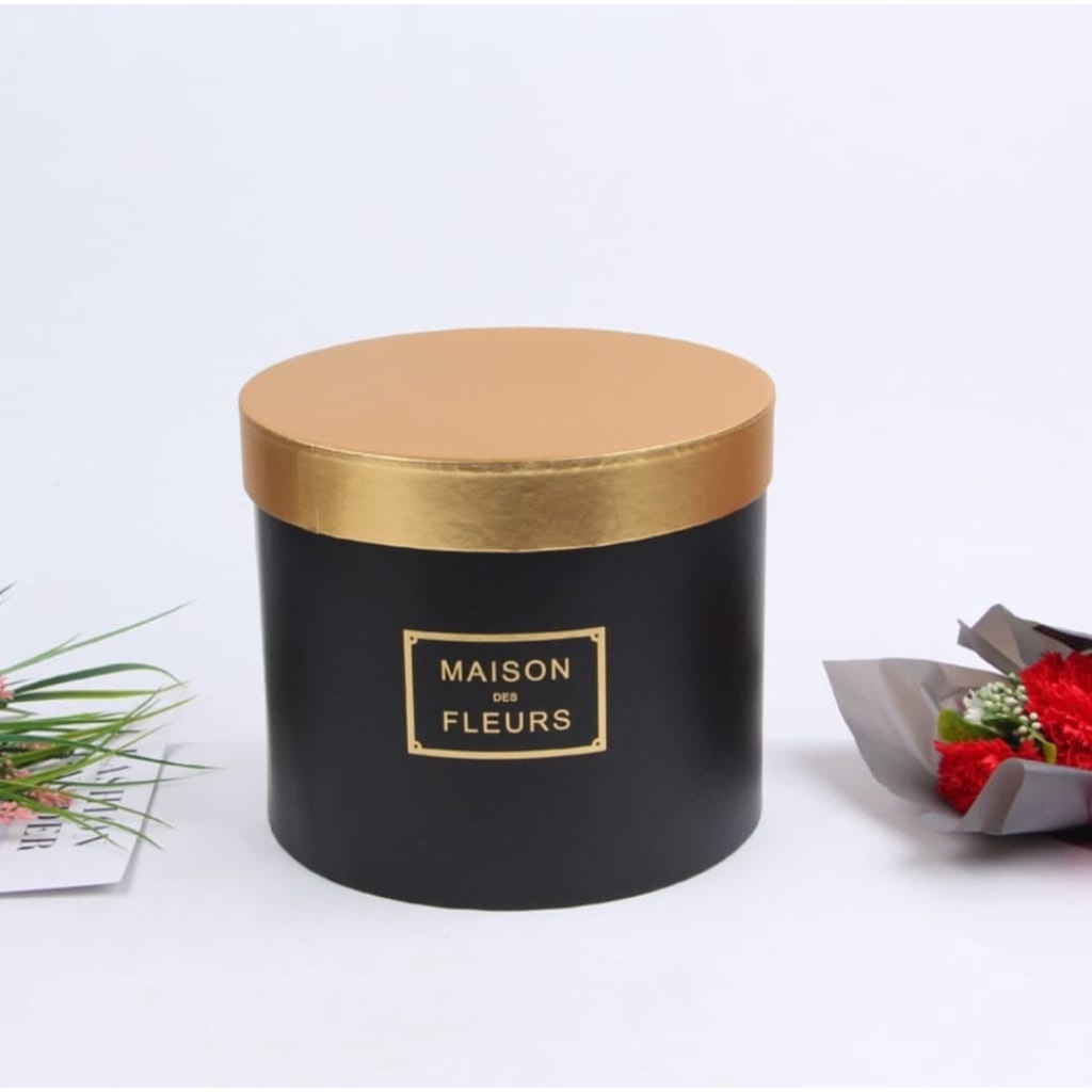 Round Gold Lining Flower Box Bouquet Box Round Maison Fleurs Gift Box ...